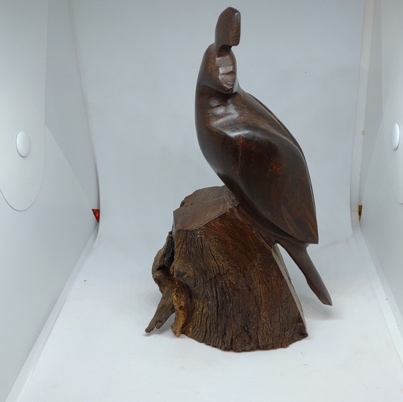 Art | Solid Wood Partridge Quail Carving Wooden Bird Figure Statue ...